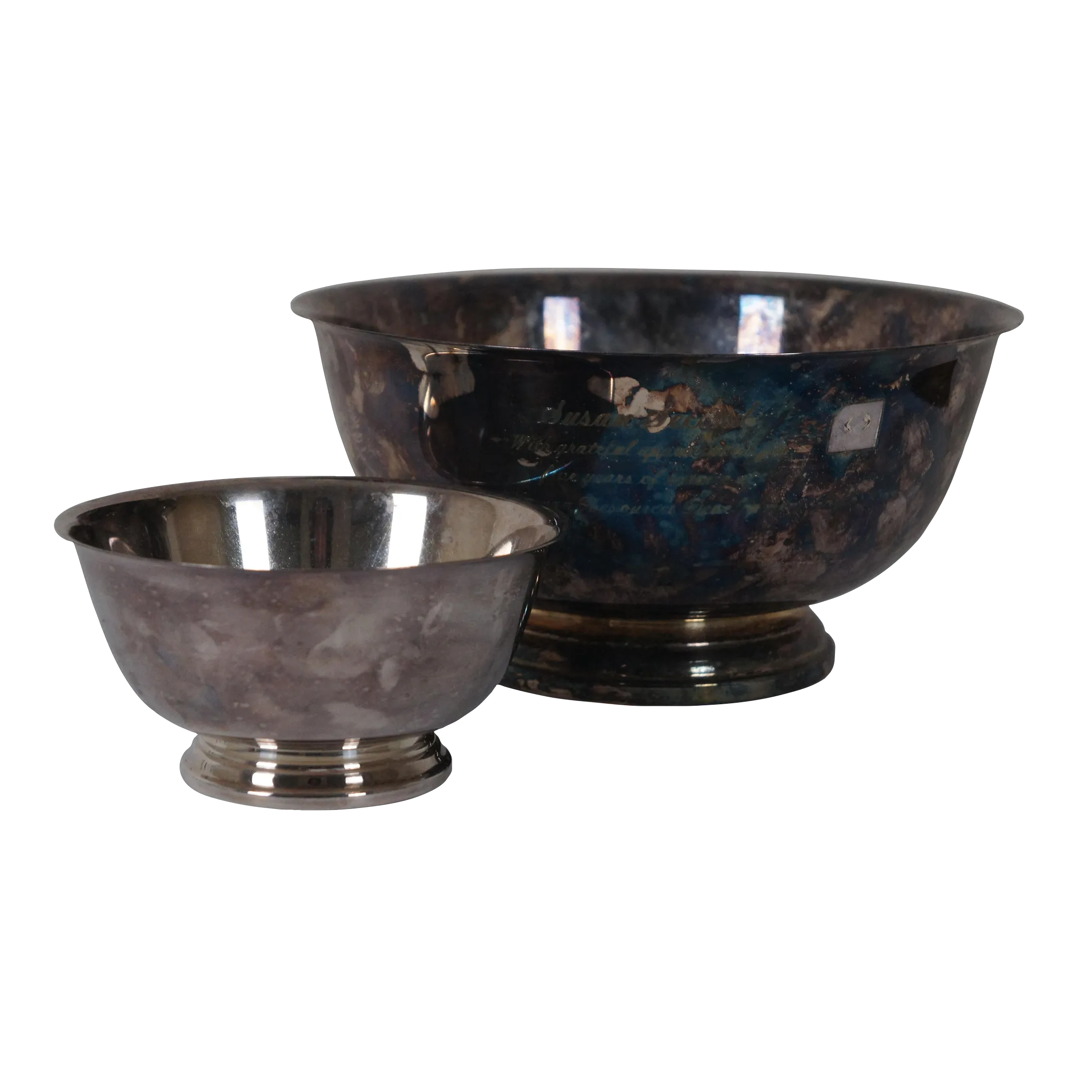 Vintage Silver Plate Serving Bowls Gorham Oneida Revere Engraved Trophy ...