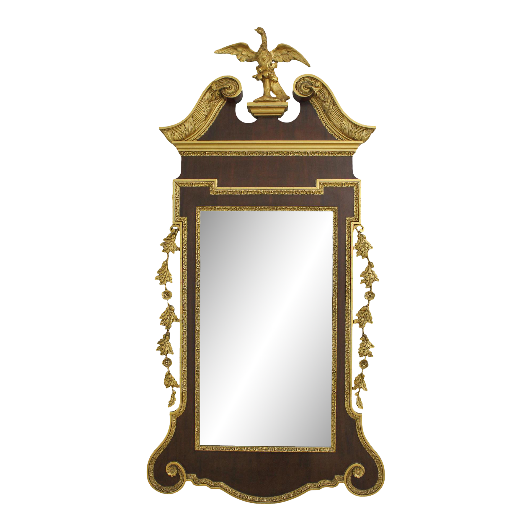 Vintage Chippendale Mahogany & Gold Phoenix Mirror | Chairish