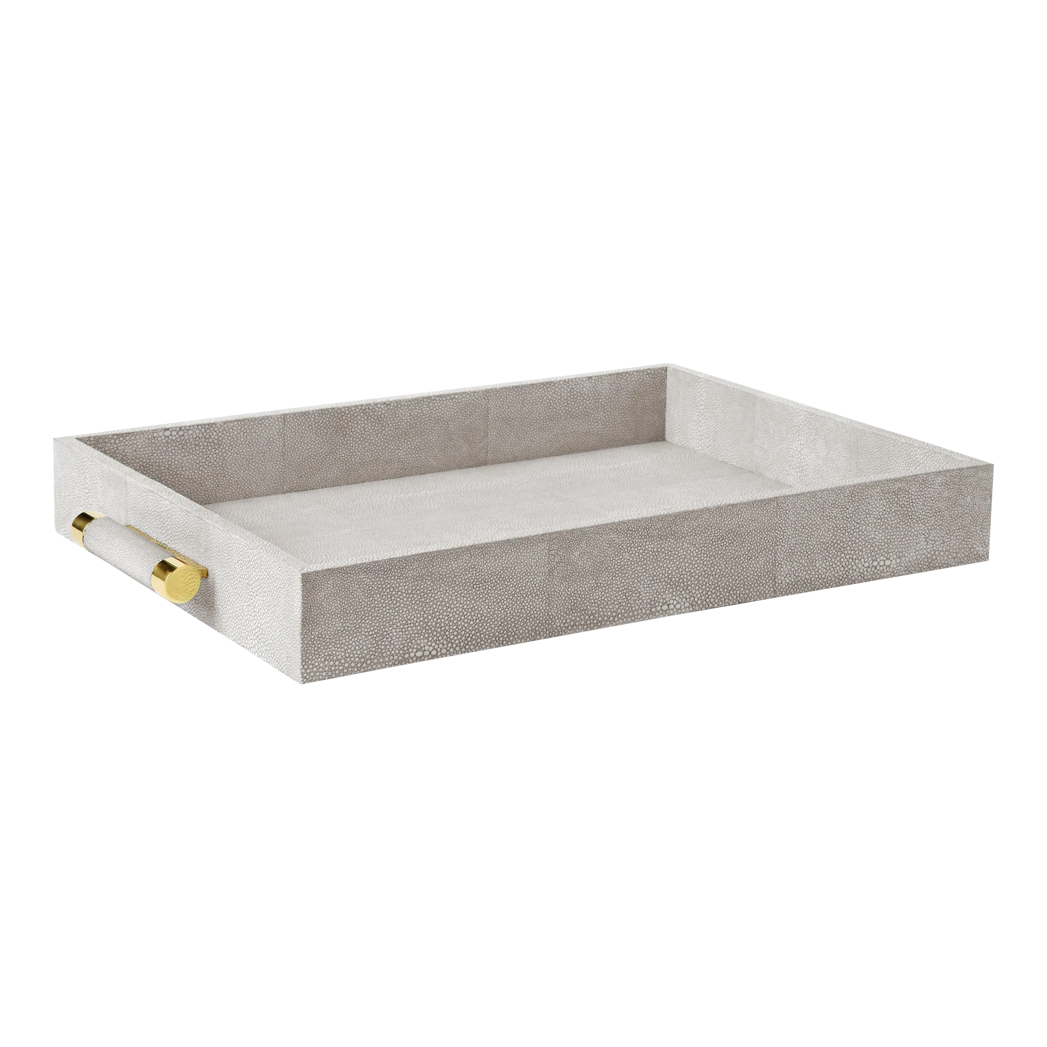 AERIN Classic Faux Shagreen Serving Tray, Dove | Chairish