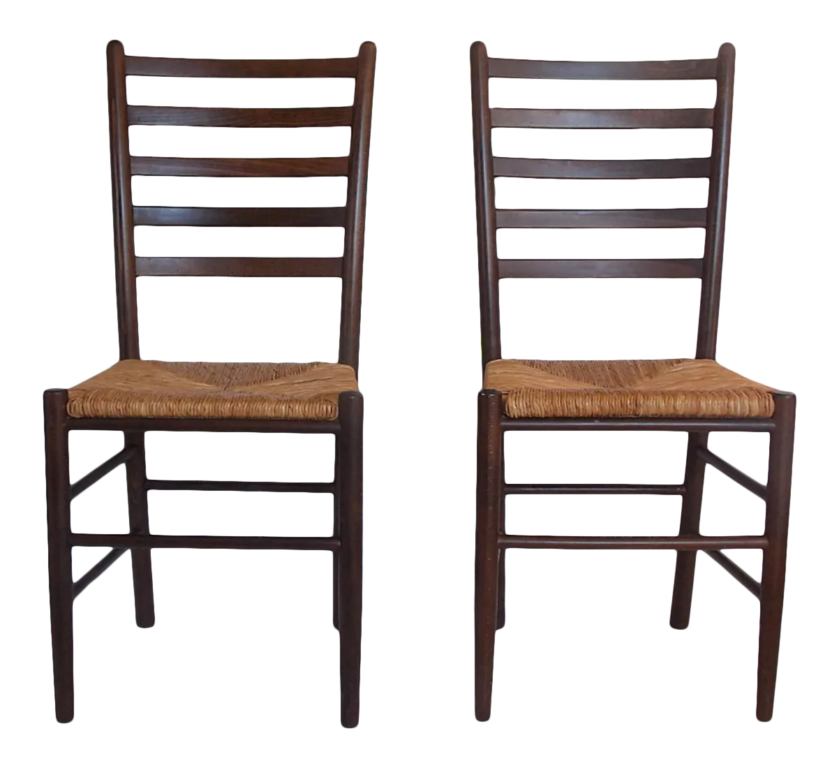 Italian Modern Rush Chairs - a Pair | Chairish
