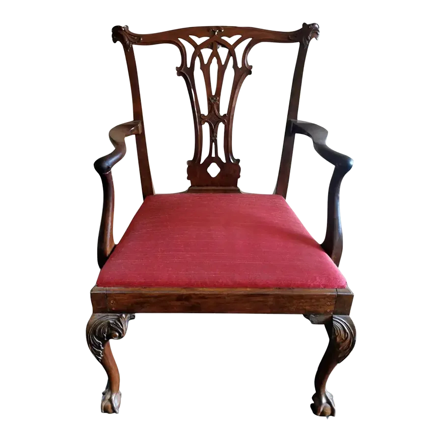 Late 19th Century Chippendale-Style English "Antique Master" Chair With ...