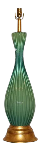 Marbro Murano Glass Lamp Green | Chairish