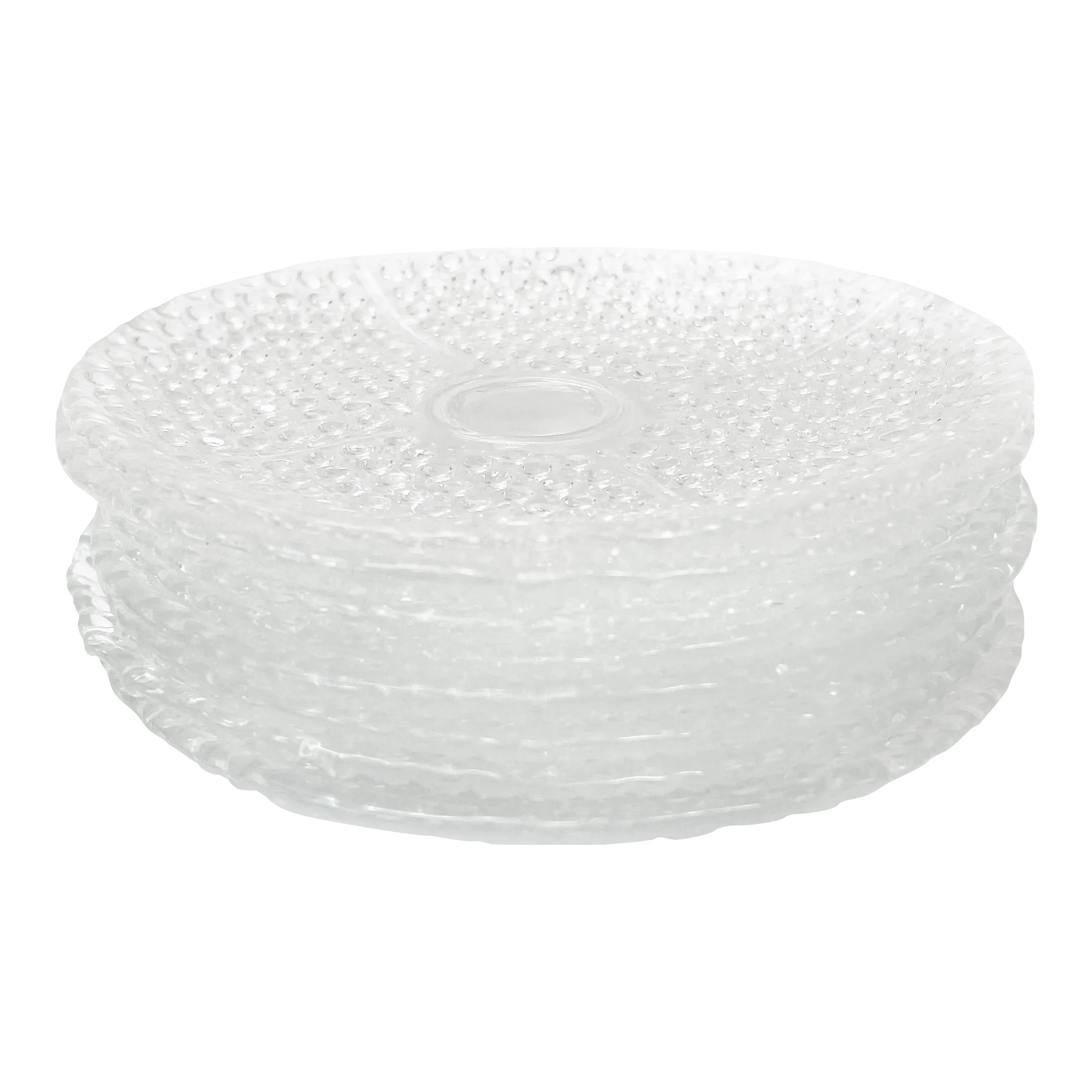 Vintage Mid Century Modern Bubble Texture Free Form Clear Glass Plates ...