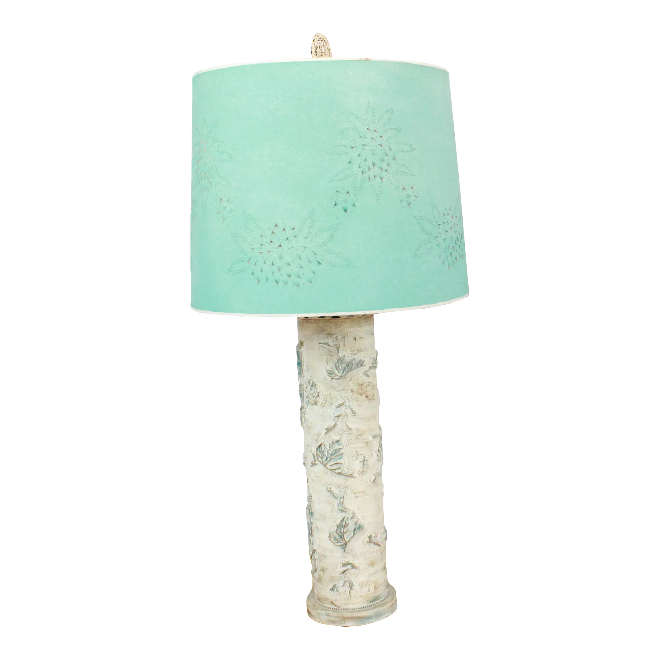 Mid Century Modern Wall Paper Roll Lamp With Shade | Chairish
