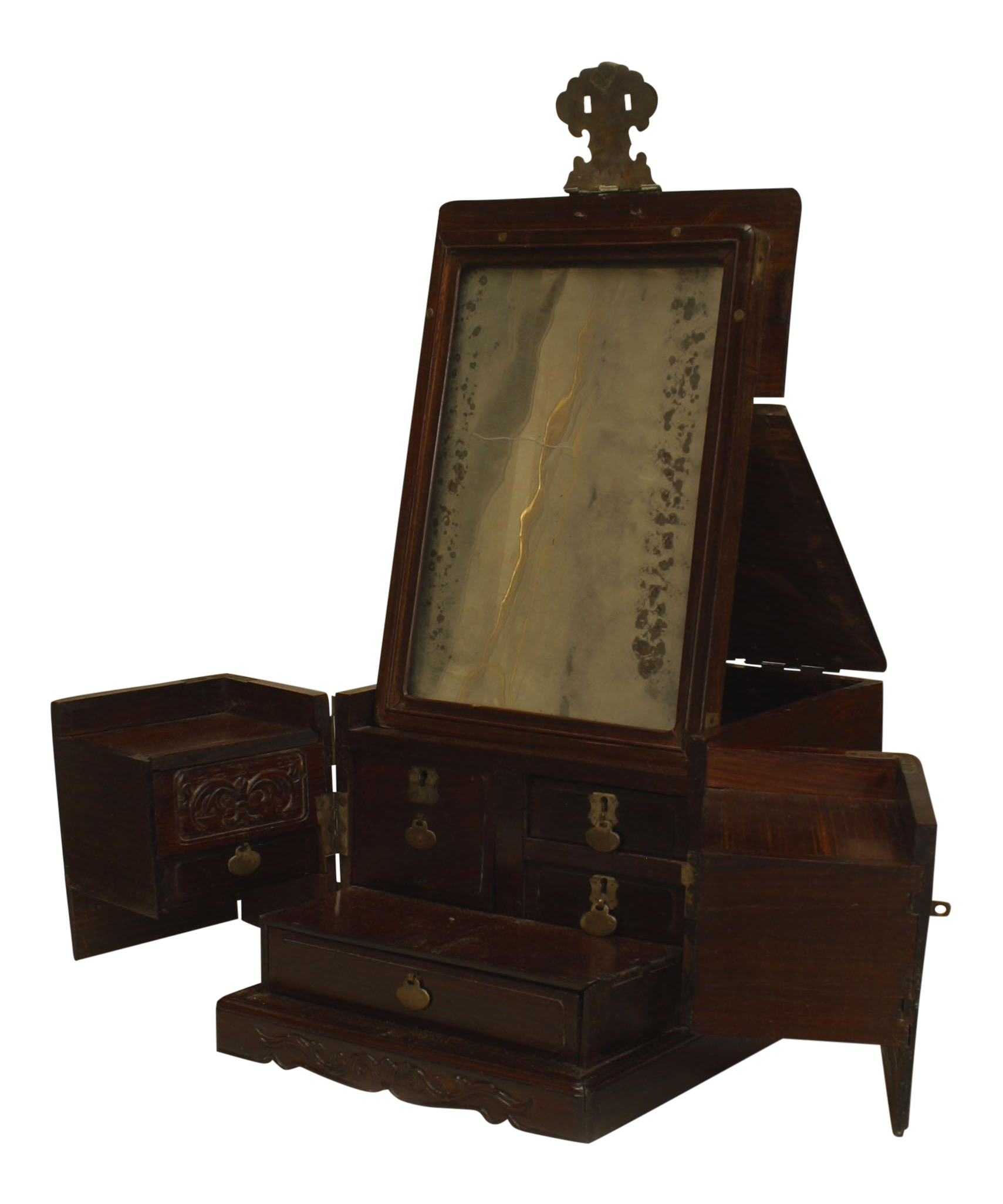 Asian Korean Campaign Style Rosewood Box | Chairish