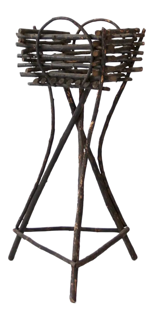 Antique Adriondack Twig Plant Stand | Chairish