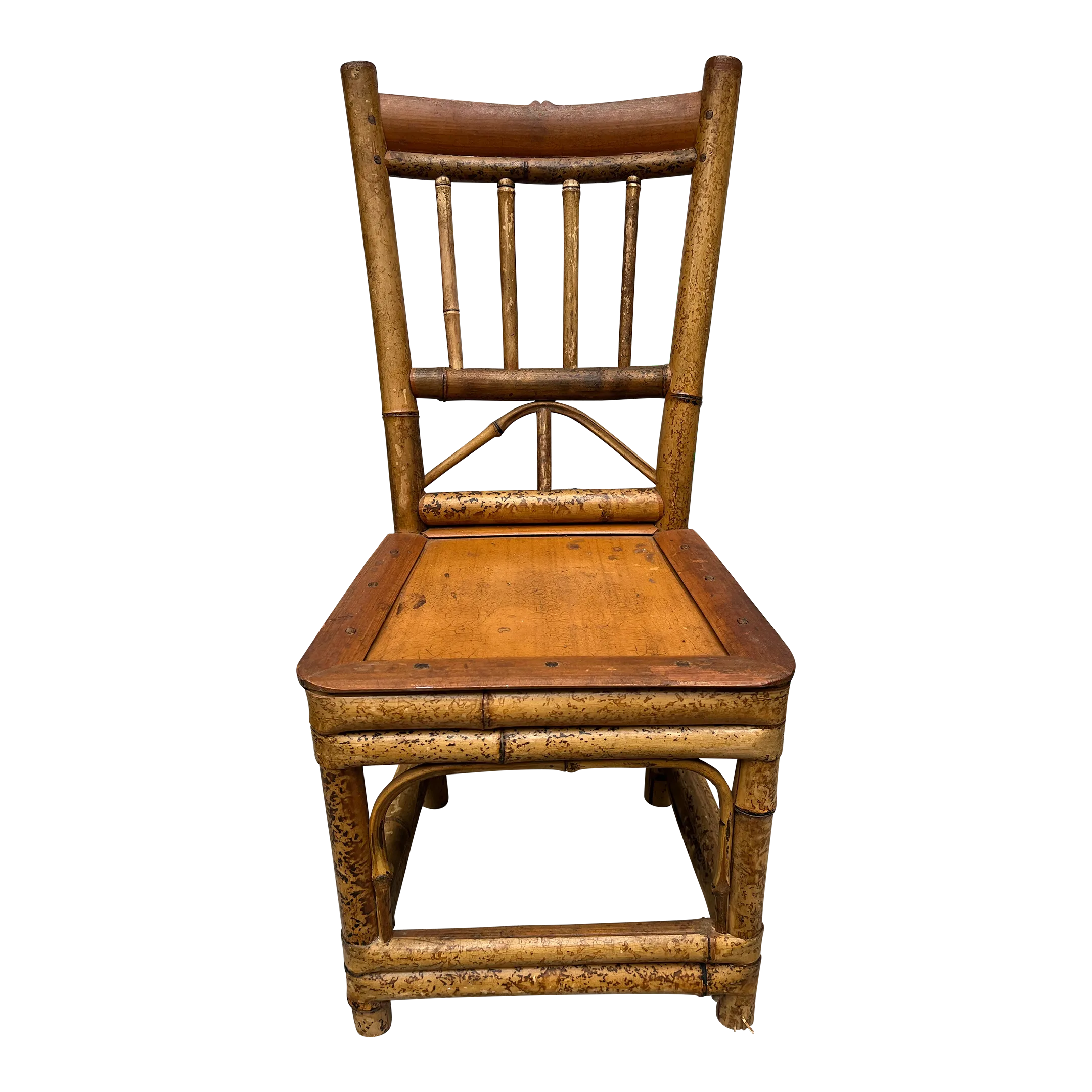 Early 19th Century Vintage Tortoise Rattan Child’s Chair | Chairish