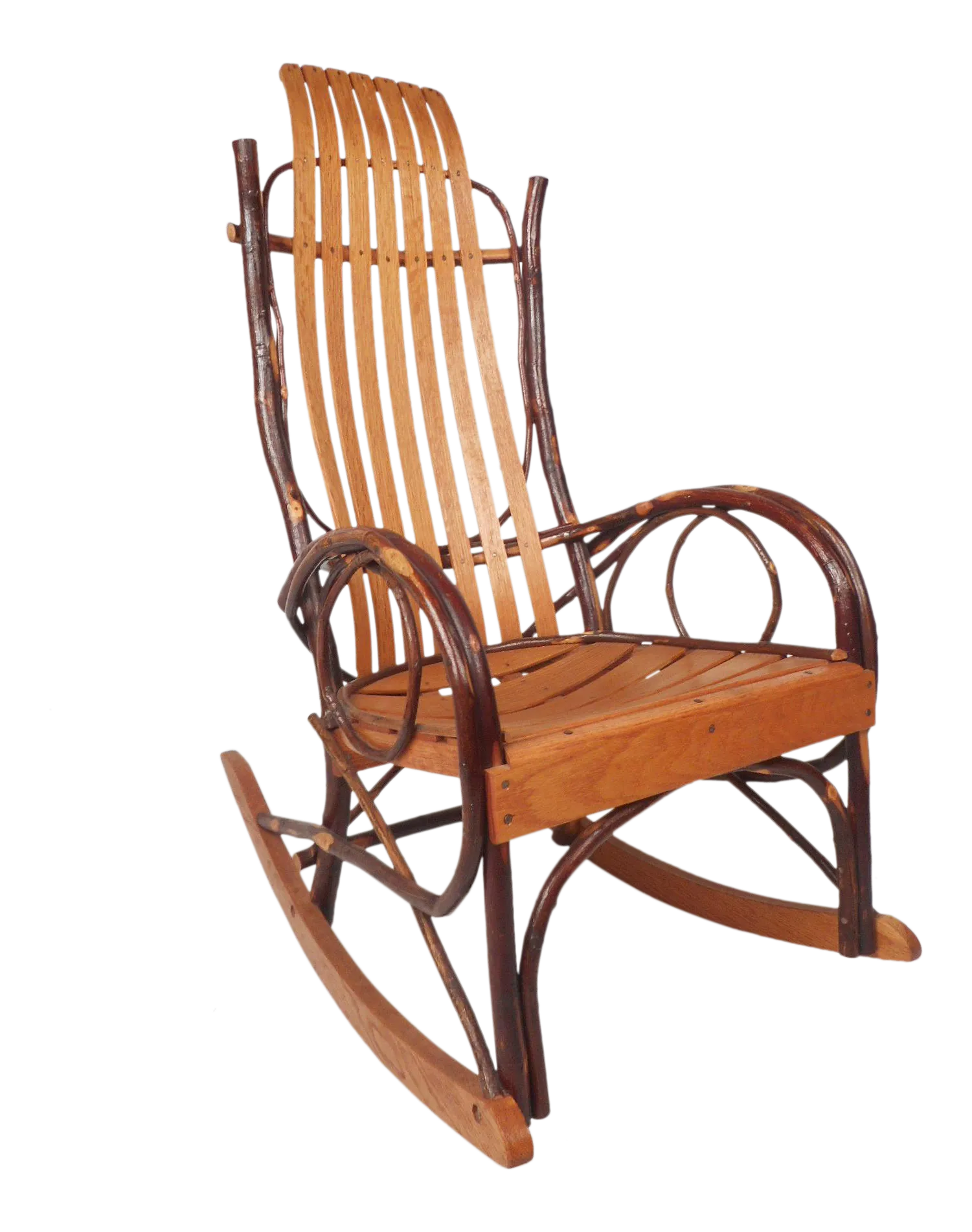 Contemporary Modern Branch and Wood Rocking Chair | Chairish