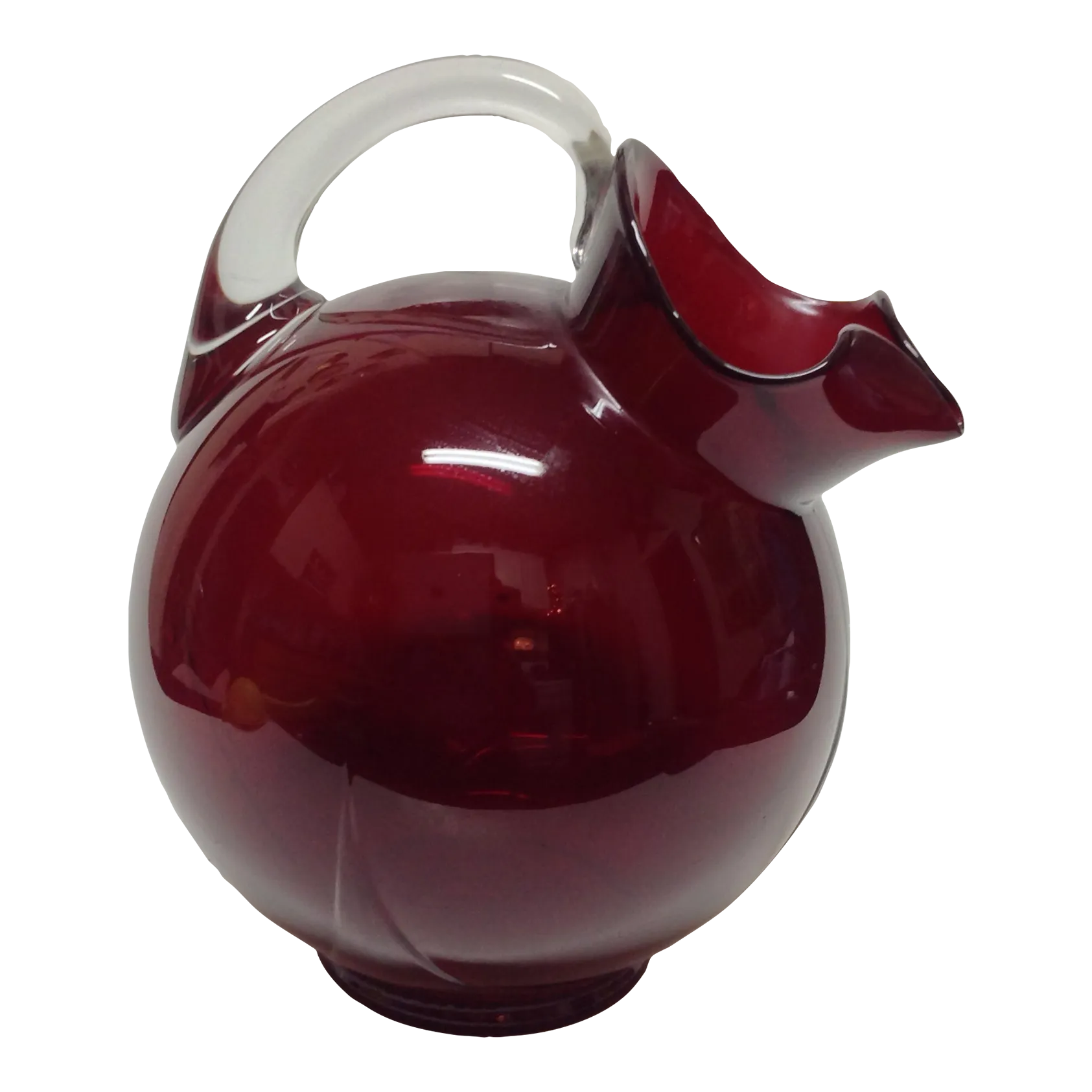Vintage Cambridge Glass Ruby Red Ball Jug | Chairish