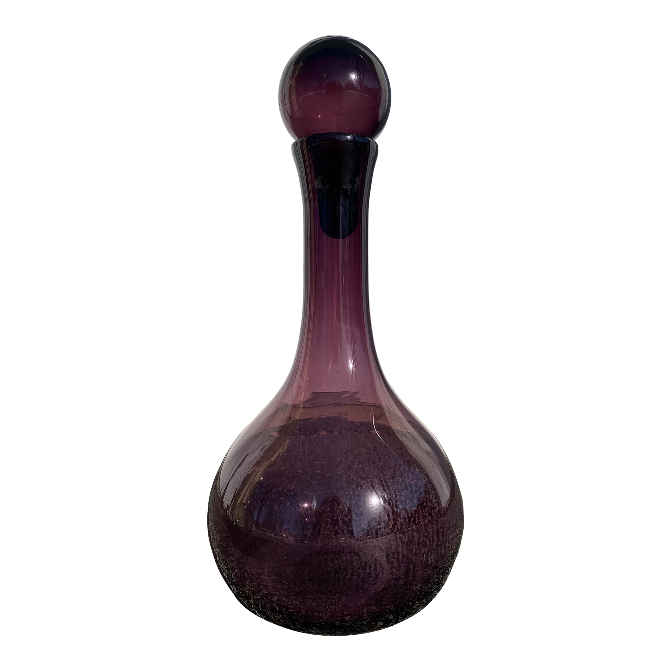 Mid 20th Century Amethyst Purple Glass Decanter | Chairish