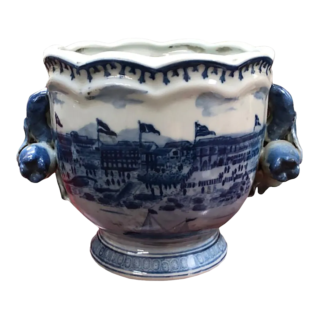 19th Century Chinese Thirteen Hongs of Canton Pot | Chairish