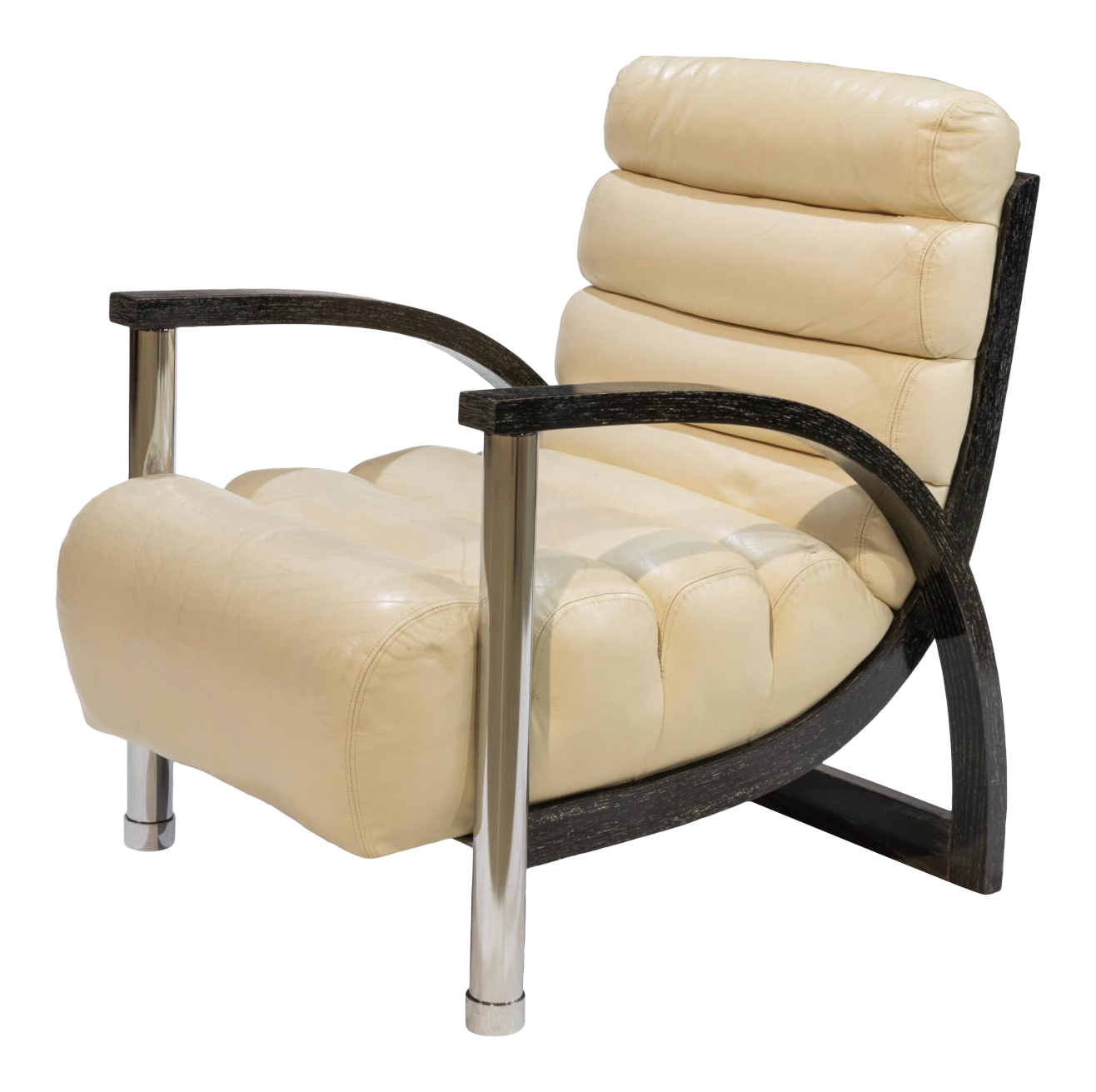 Vintage Jay Spectre "Eclipse" Leather Club Chair | Chairish