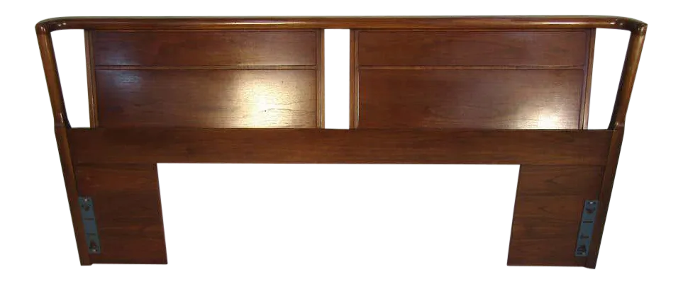 Mid-Century King Size Walnut Head Board | Chairish
