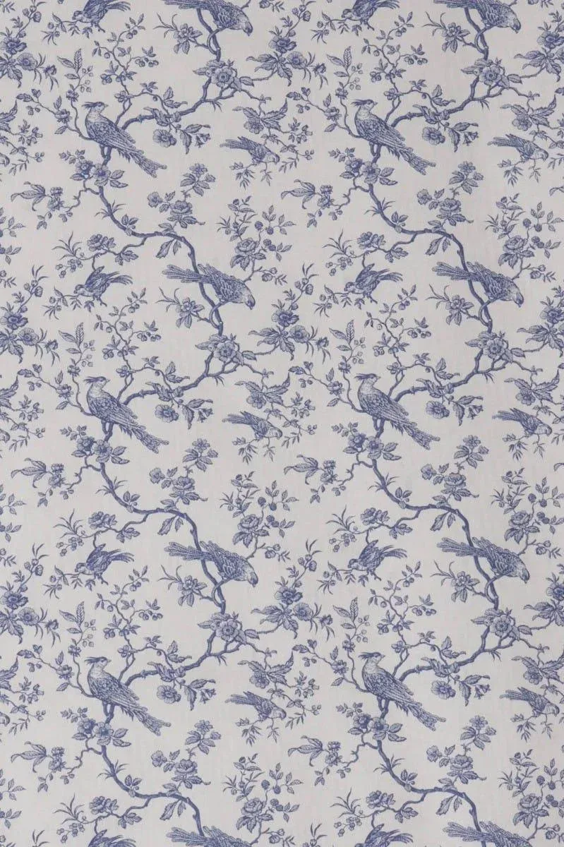 Isabelle Bird Toile Mini Blue Cotton Double Width Fabric - Sample ...
