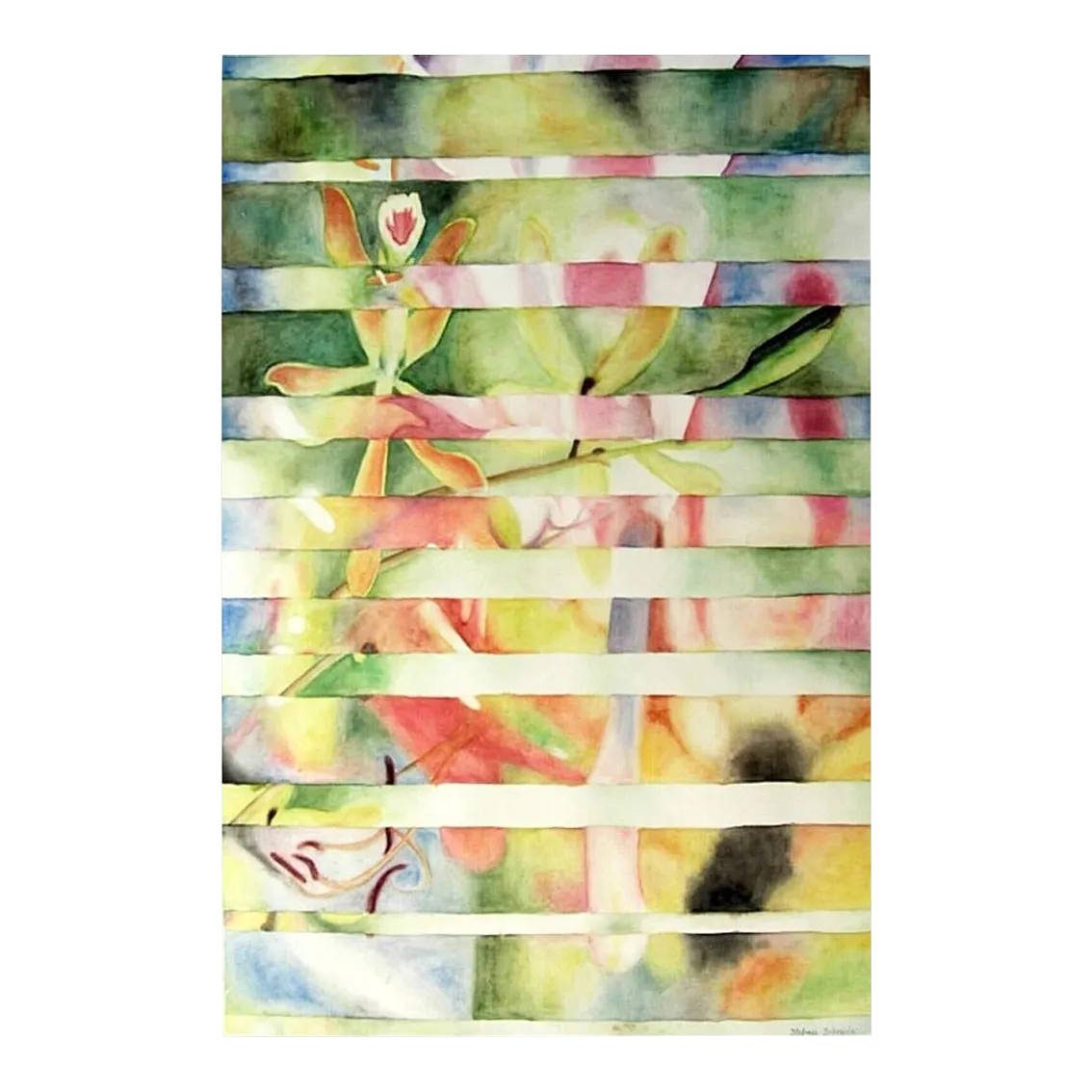 Abstract Botanical Watercolor Painting on Rives Bfk Paper, "Signs of ...