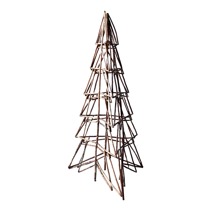 Vintage Rustic Christmas Twig Art Tree | Chairish