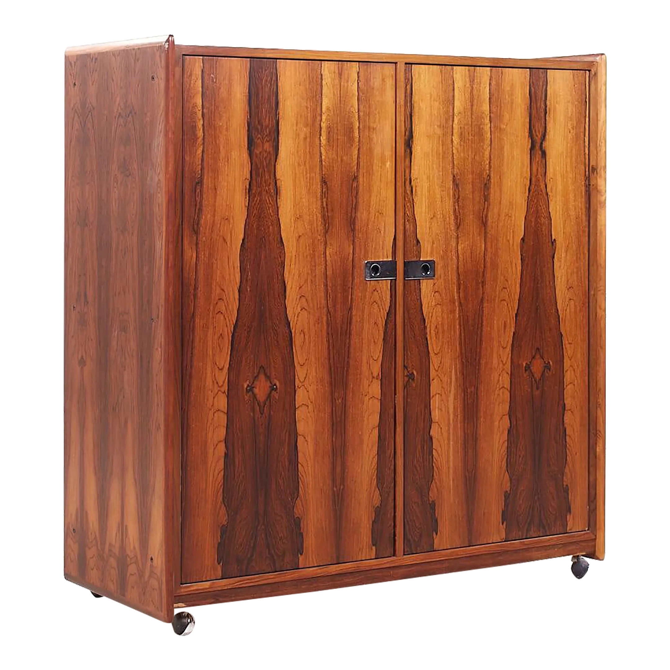 Intercontinental Design Mid Century Rosewood and Chrome Armoire Dresser ...