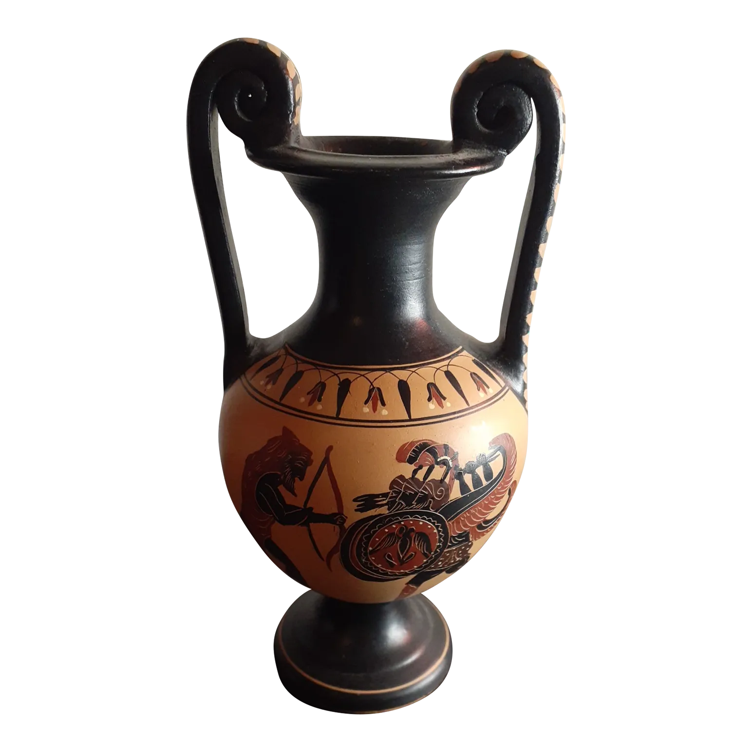 Antique Circa 1920 Hercules Greek Olpe Dual Handle Bud Vase | Chairish