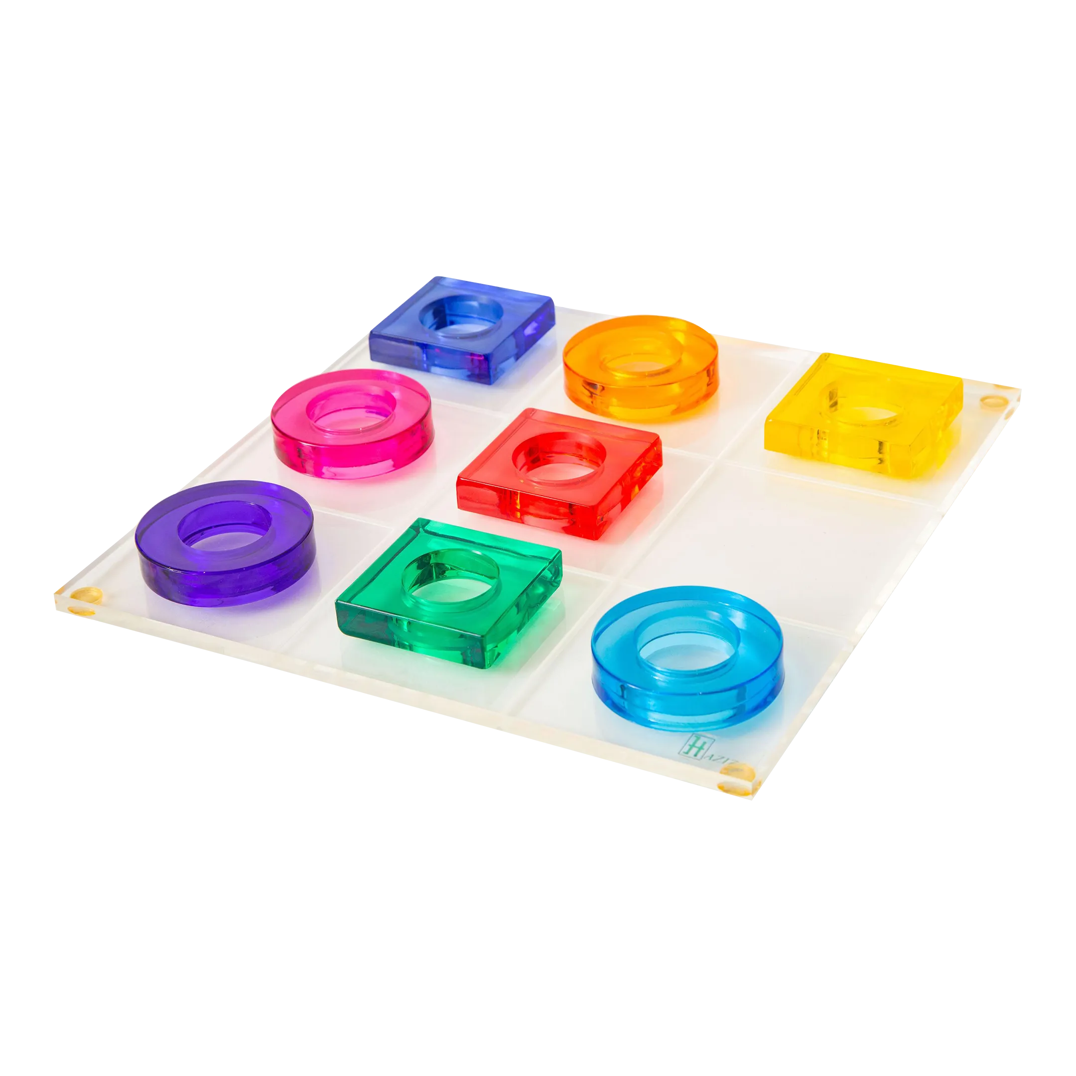 Vintage Haziza Jewel Toned Lucite Tic Tac Toe Set Game | Chairish
