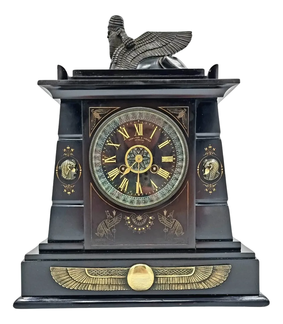 19th Century Egyptian Revival Clock from Hamilton and Inches, 1860s ...