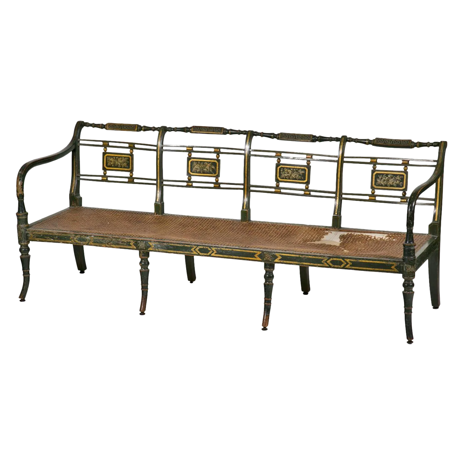 Circa 1810 Regency Period Painted Settee | Chairish