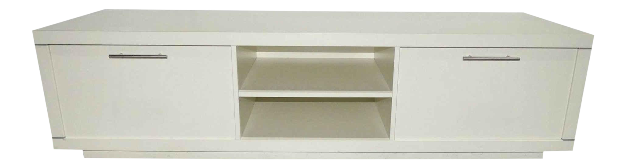 Modern Off-White Laminate Console With Storage | Chairish