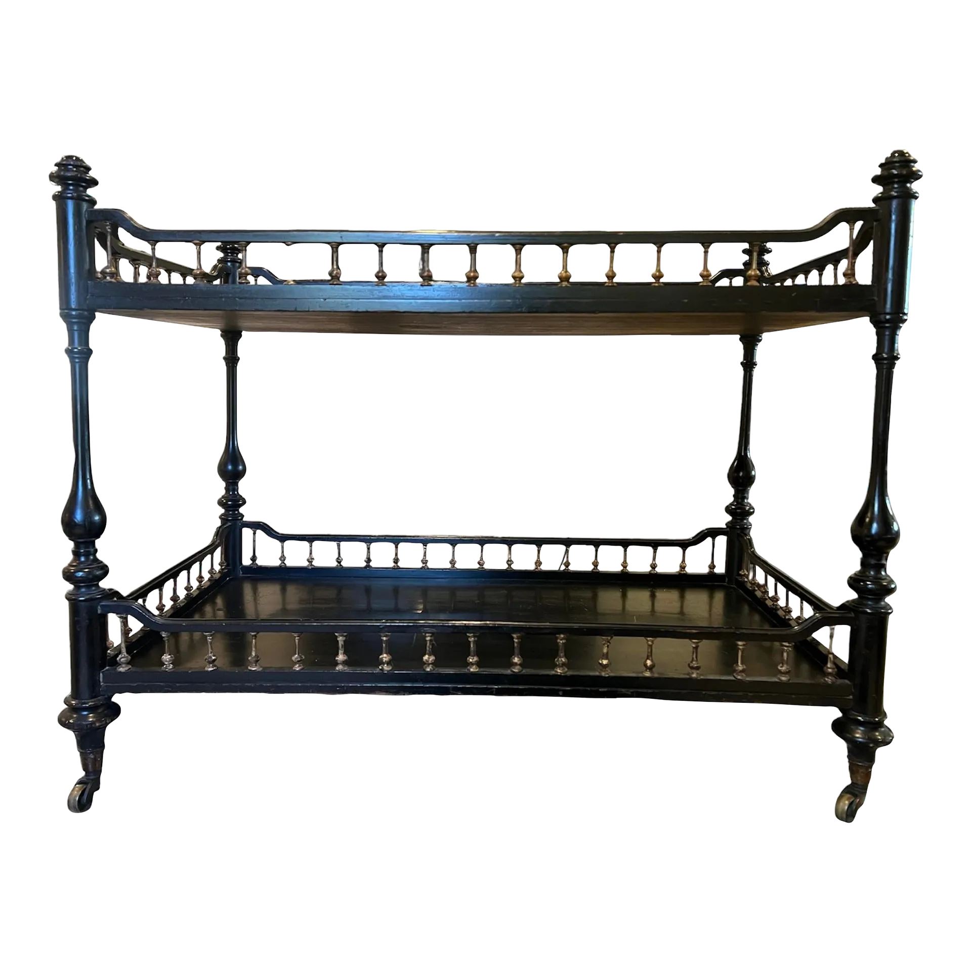 Late 19th Century Two-Tier Etagere With Casters | Chairish