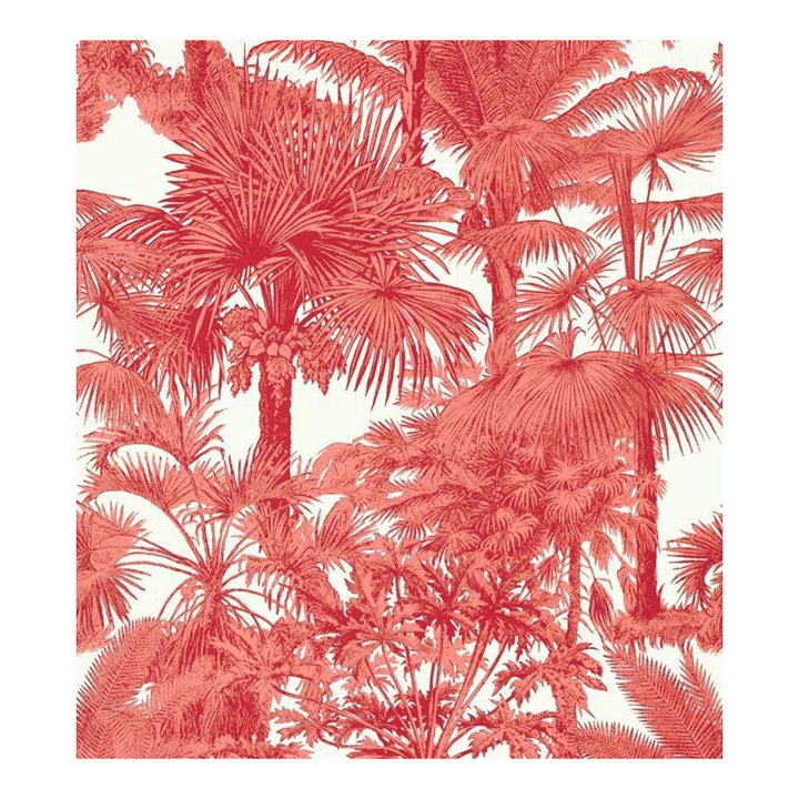 Palm Botanical Wallpaper - Red | Chairish