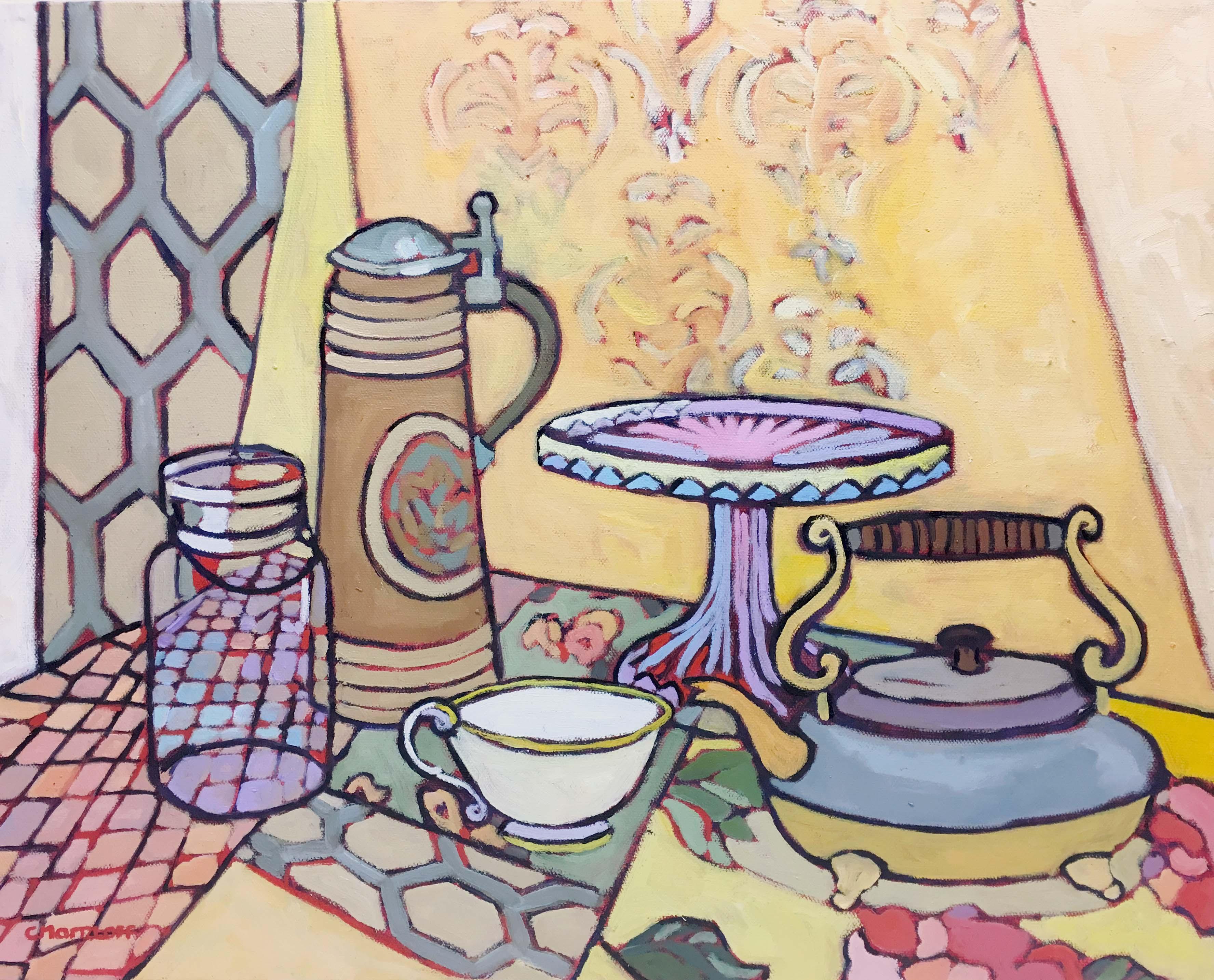 "Pastiche" Contemporary Expressionist Still Life Oil Painting by ...