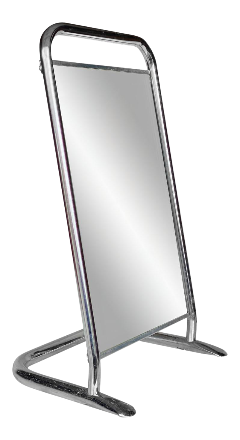 Vintage Medical Doctor's Chrome Floor Table Mirror | Chairish