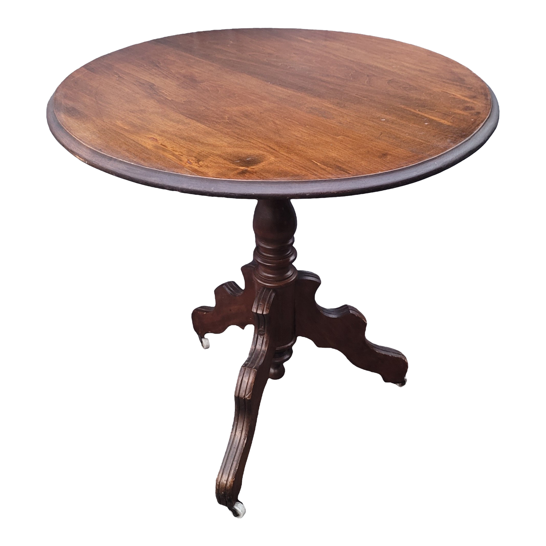 Antique Round Victorian Foyer Table | Chairish