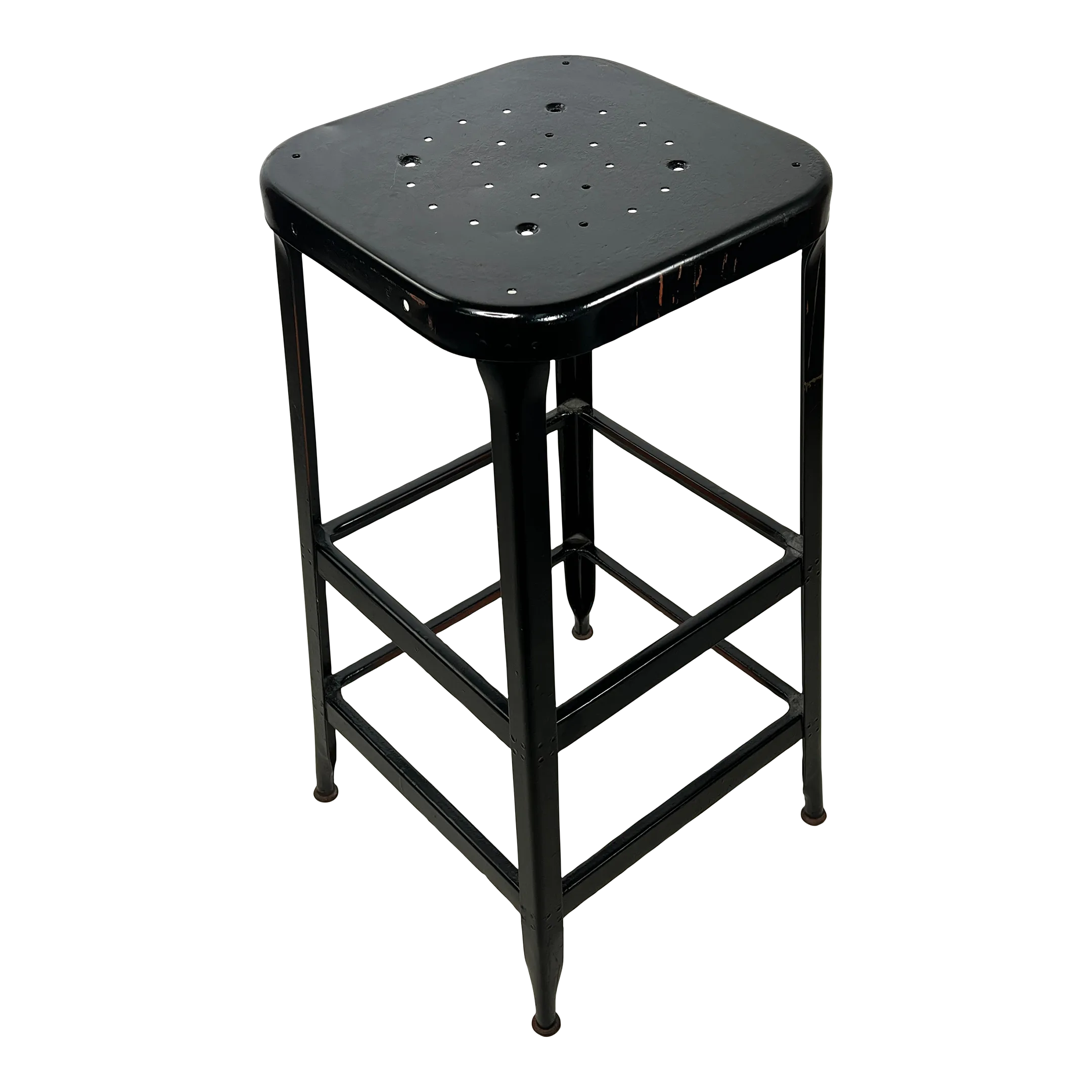 Vintage Industrial Tall Metal Stool | Chairish