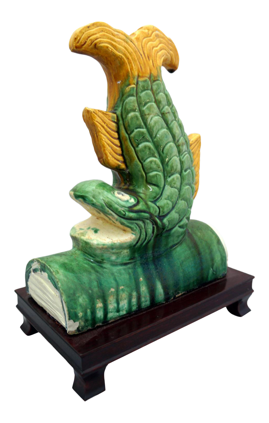 Vintage Makara Dragon Fish Roof Tile | Chairish