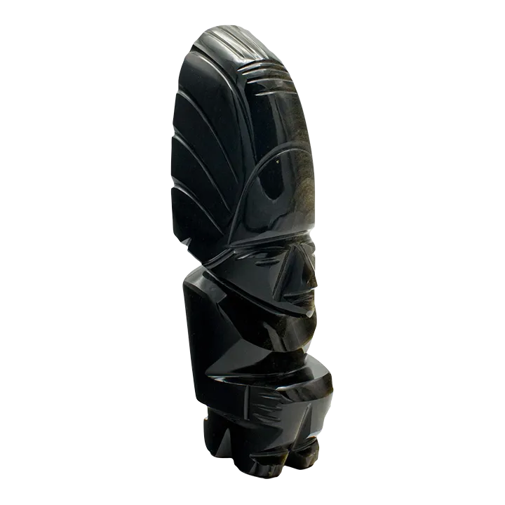 1950s Small Vintage Obsidian Aztec Idol Figure | Chairish