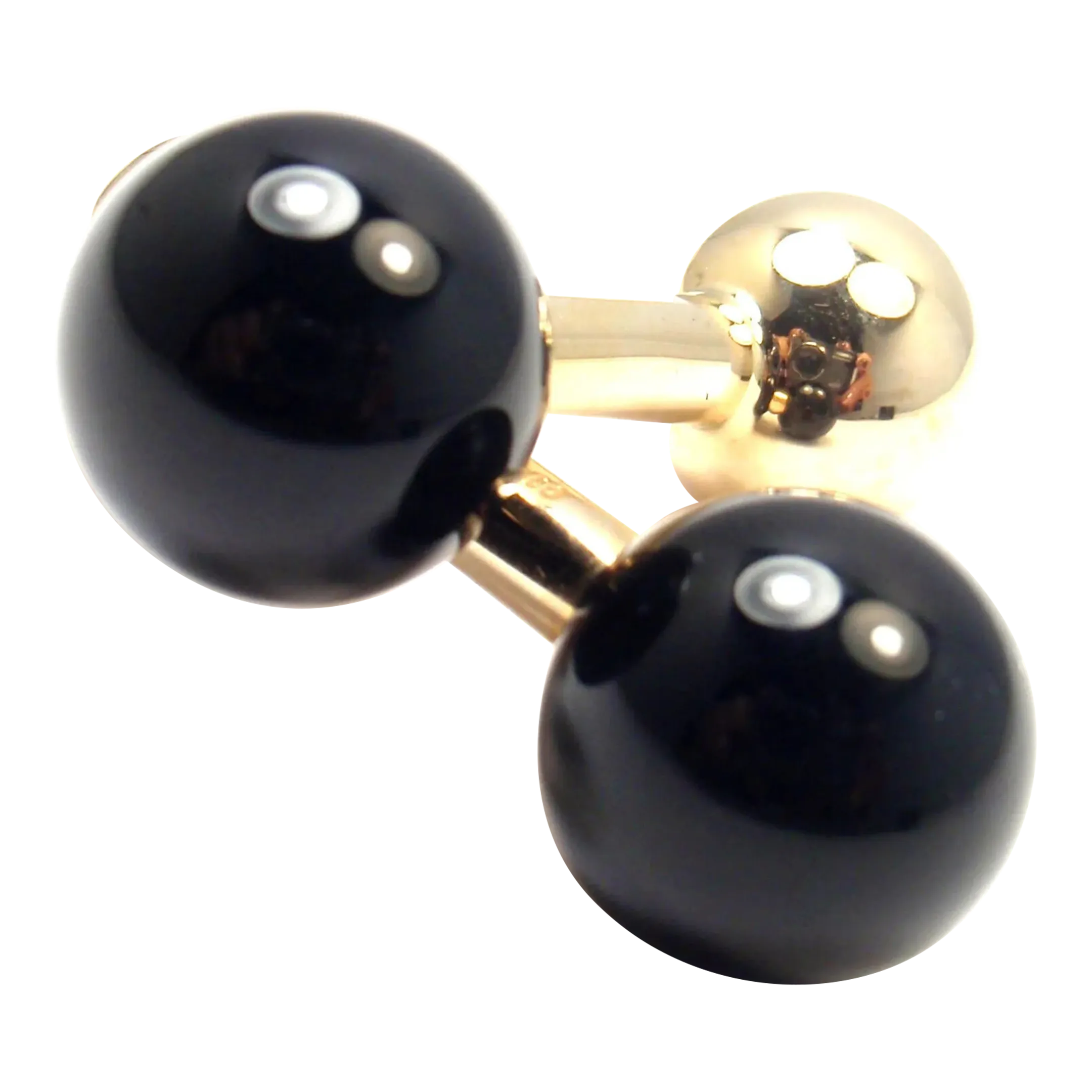 Vintage Tiffany & Co. 14k Yellow Gold Black Onyx Cufflinks | Chairish