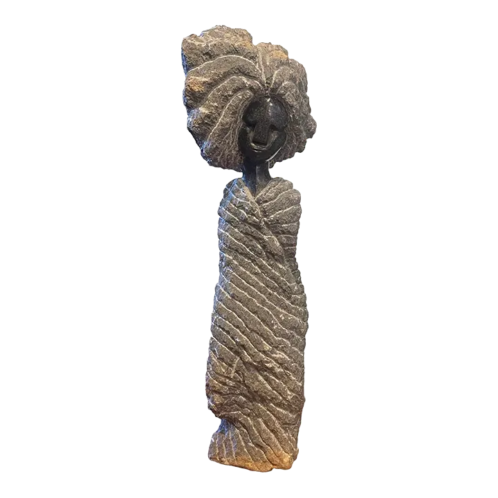 1960s Modernist Carved Spring Stone Woman Figure Stone Sculpture | Chairish