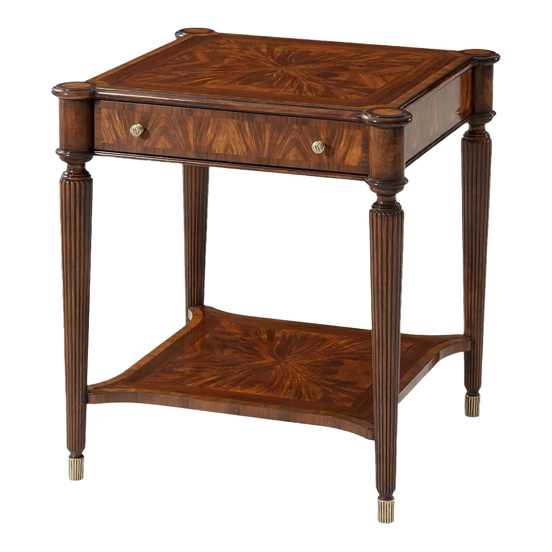 English Reeded Leg End Table | Chairish