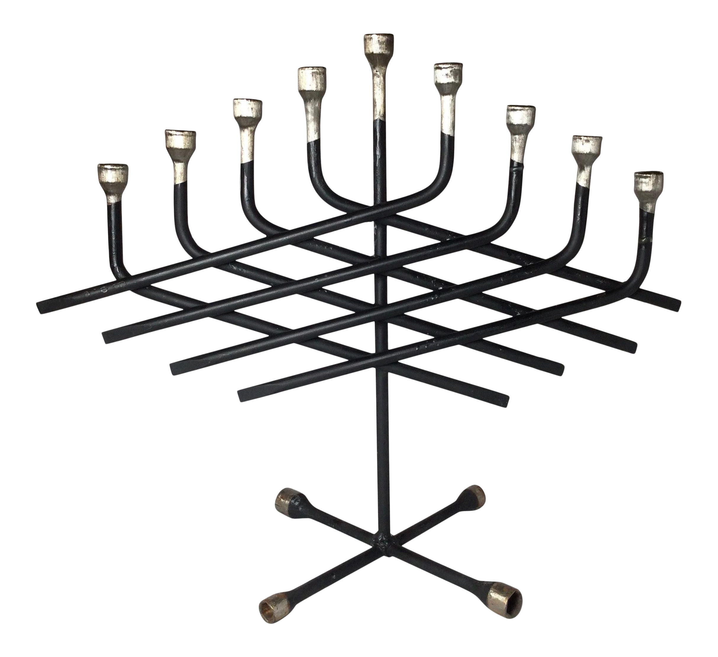 Hand Made Re-Purposed Folk Art Judaica Menorah | Chairish