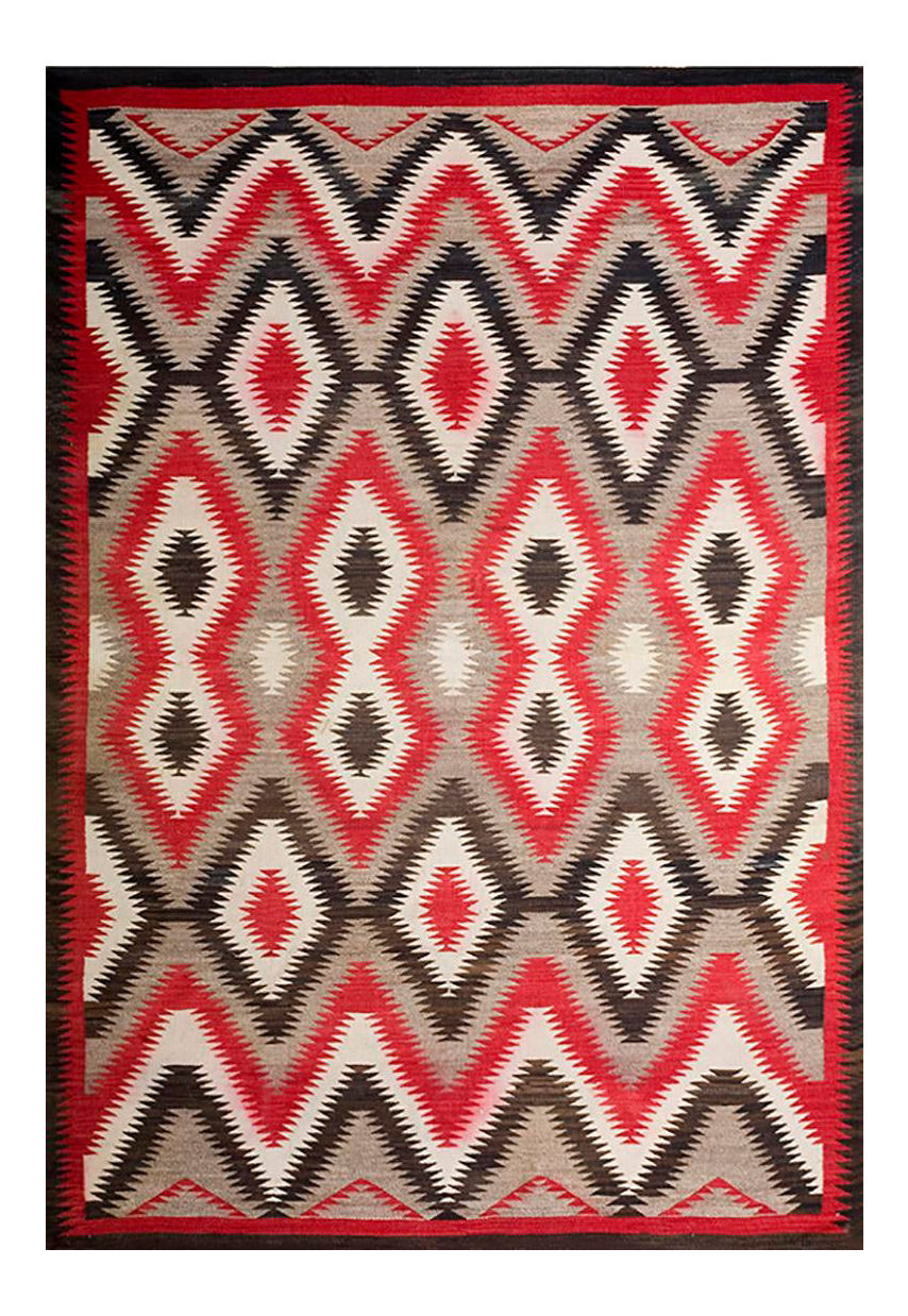 Antique Navajo Style Geometric Rug | Chairish