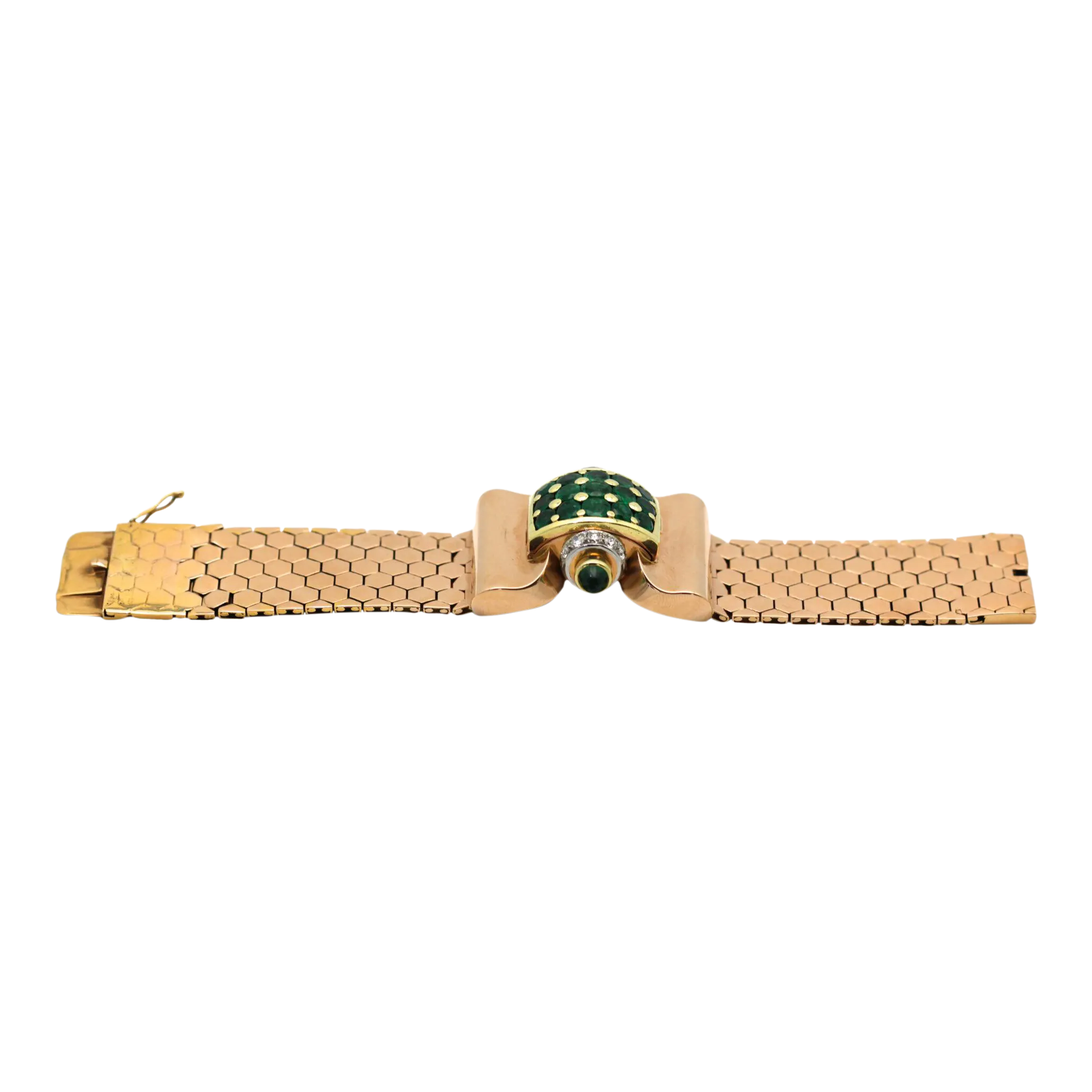 Diamond Emerald Covered Wristwatch | Chairish