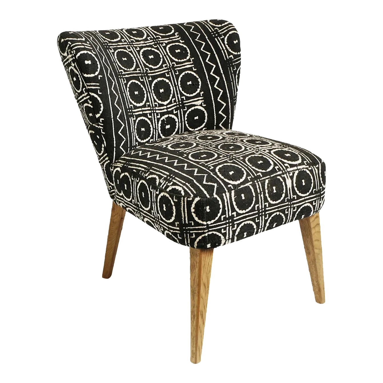 Black & White Mudcloth Chair | Chairish