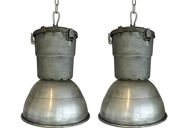 Antique Industrial Repurposed Smudge Pot Pendant Lamps, a Pair | Chairish