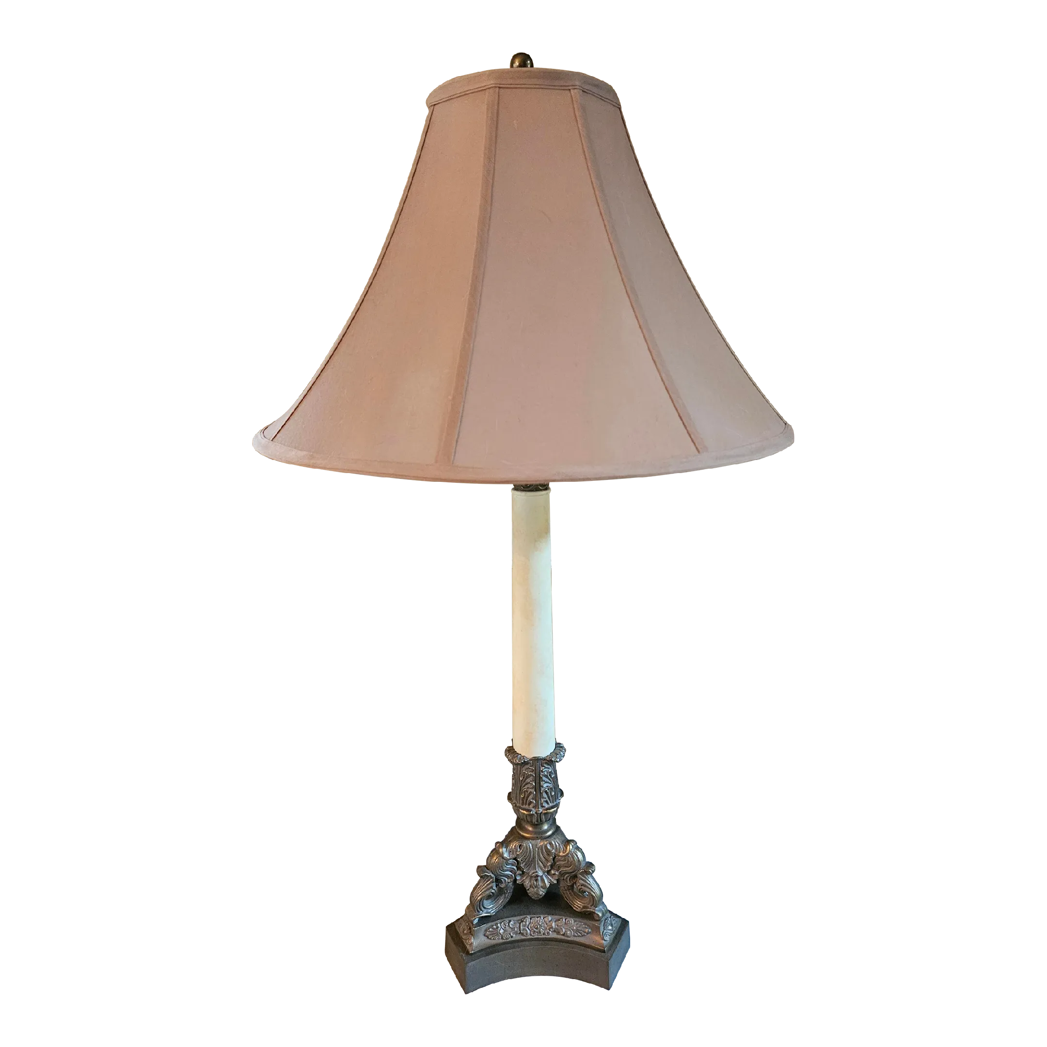 Ethan Allen Bronze Candlestick Buffet Table Lamp | Chairish