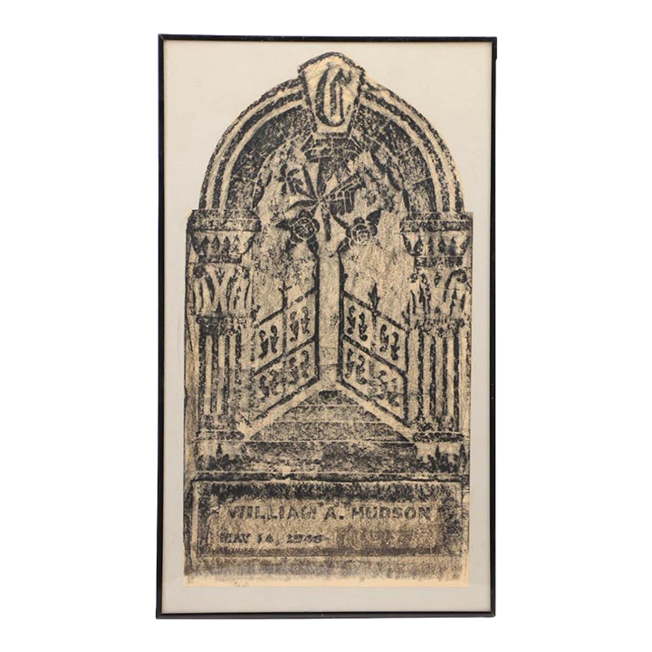 Headstone Rubbing 1545, William a Hudson | Chairish