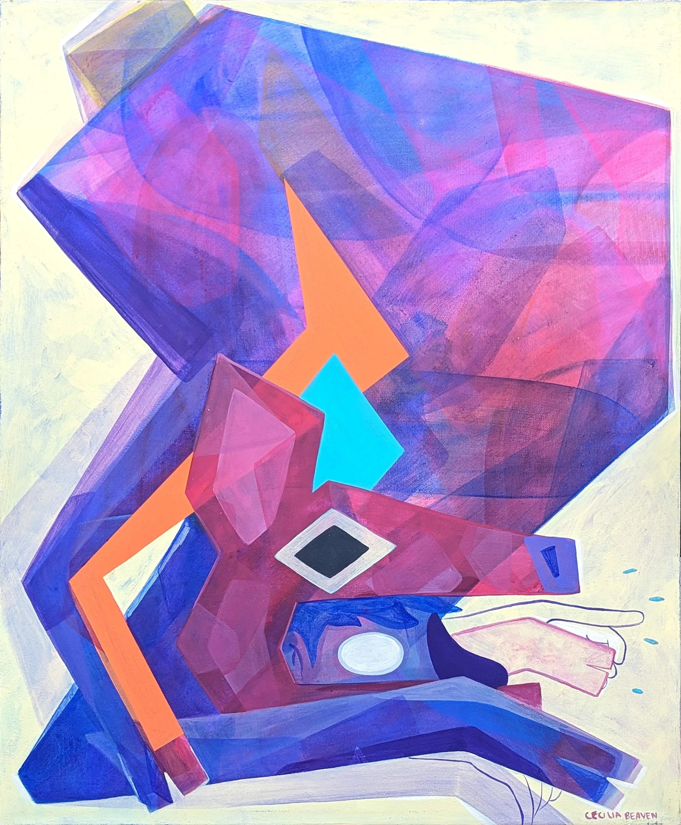 21st Century Contemporary Abstract Orange, Purple, and Blue Biomorphic ...