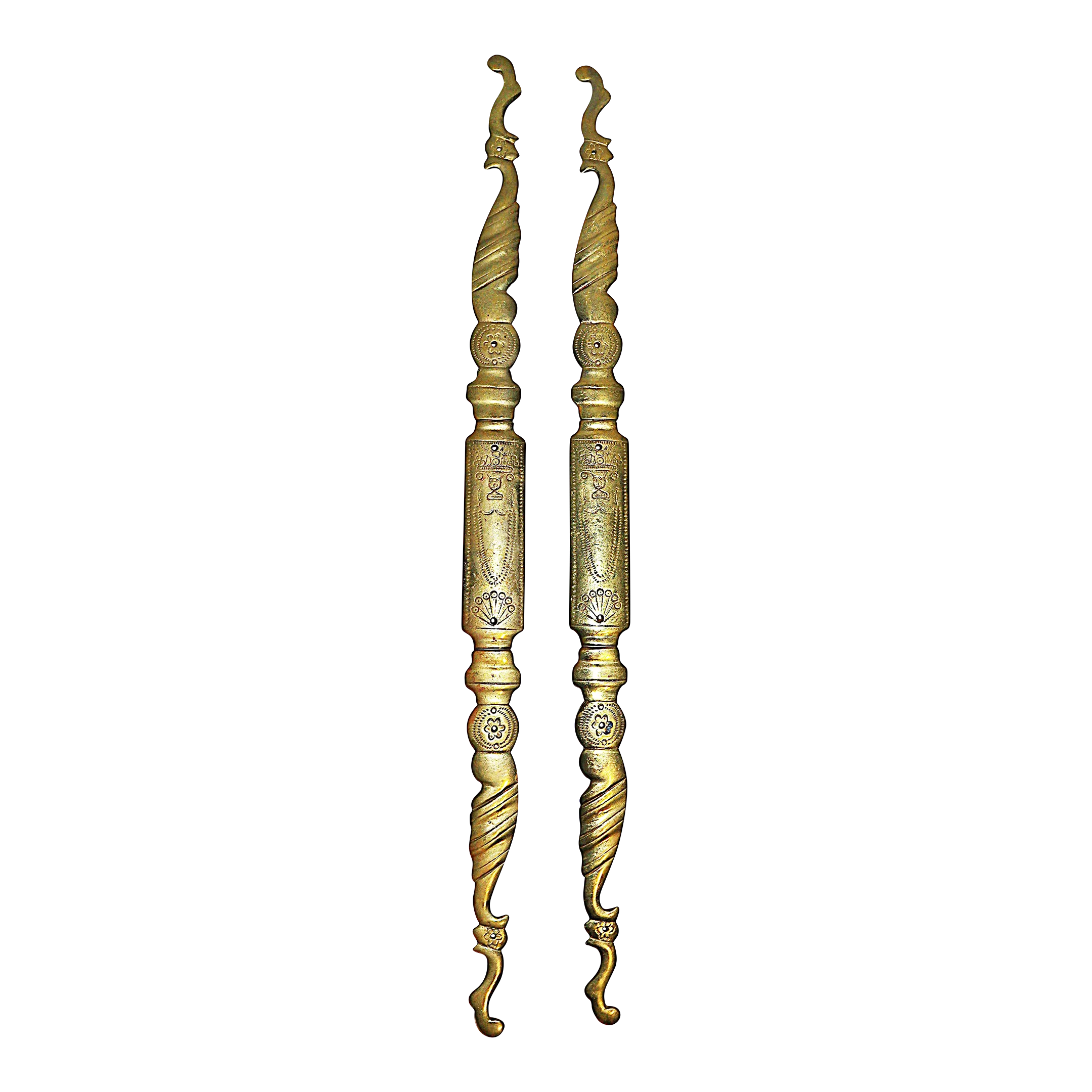 French Large Brass Escutcheons Keyholes - a Pair | Chairish