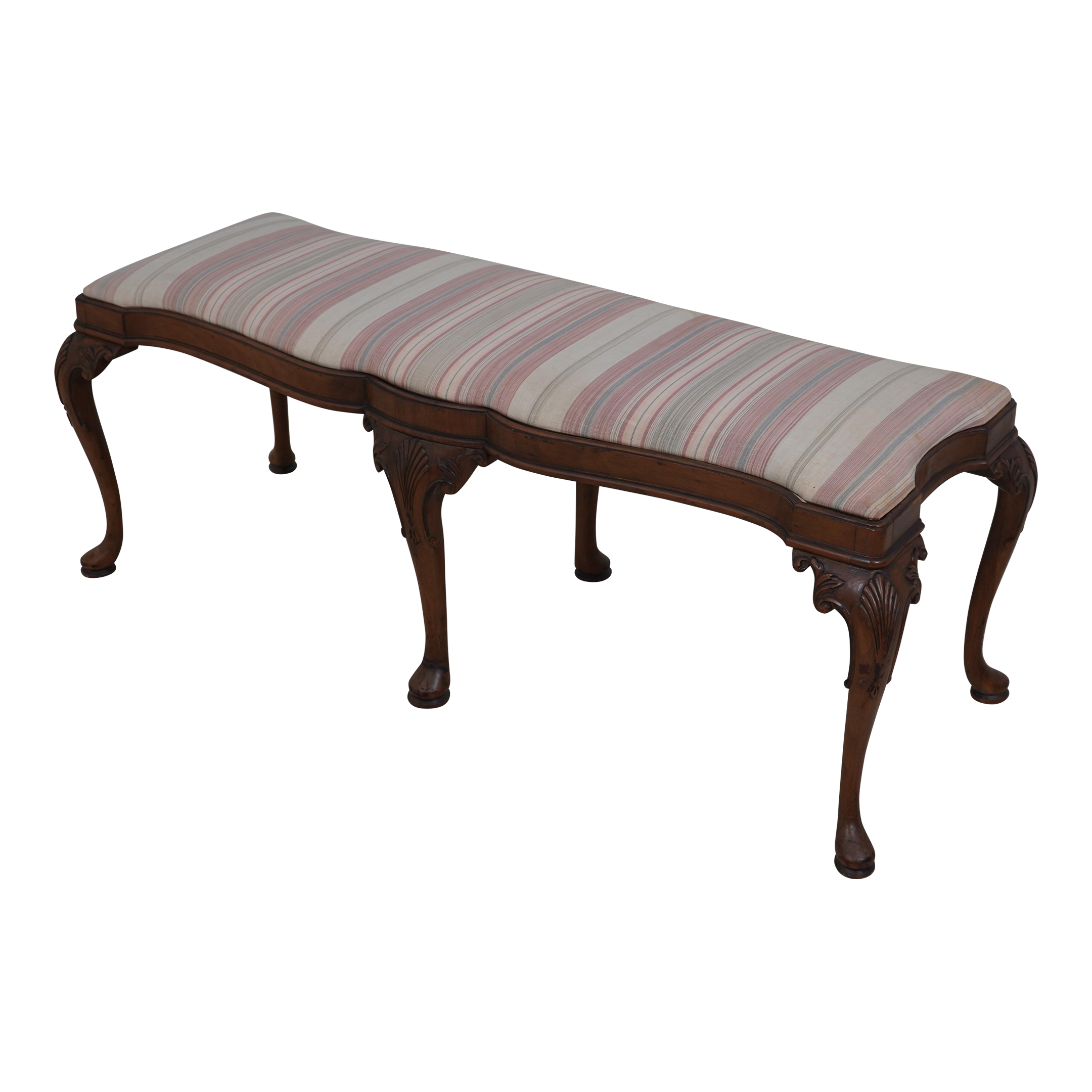 Vintage George III Walnut Queen Anne Window Bench | Chairish