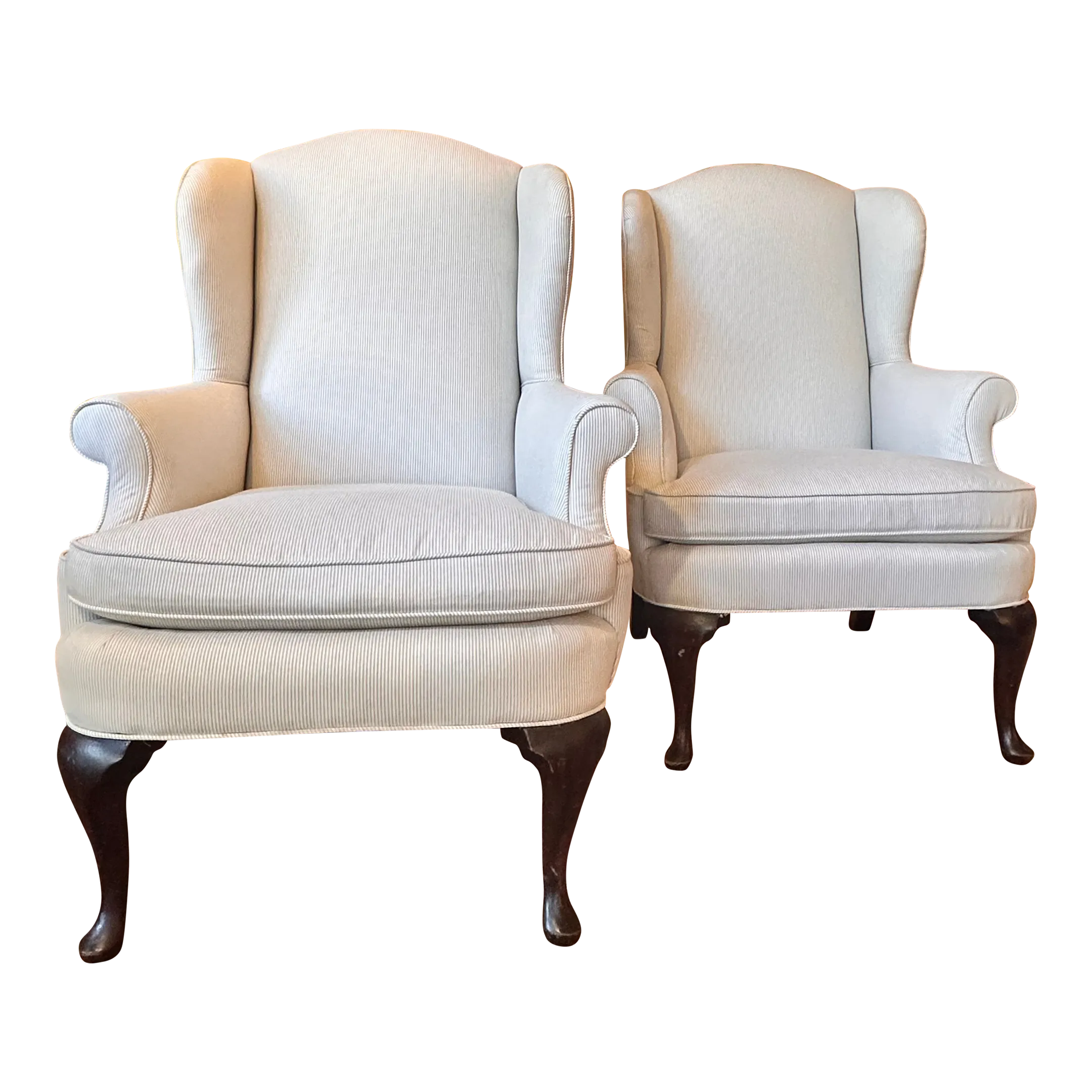 Newly Upholstered Wingback Chairs -A Pair | Chairish
