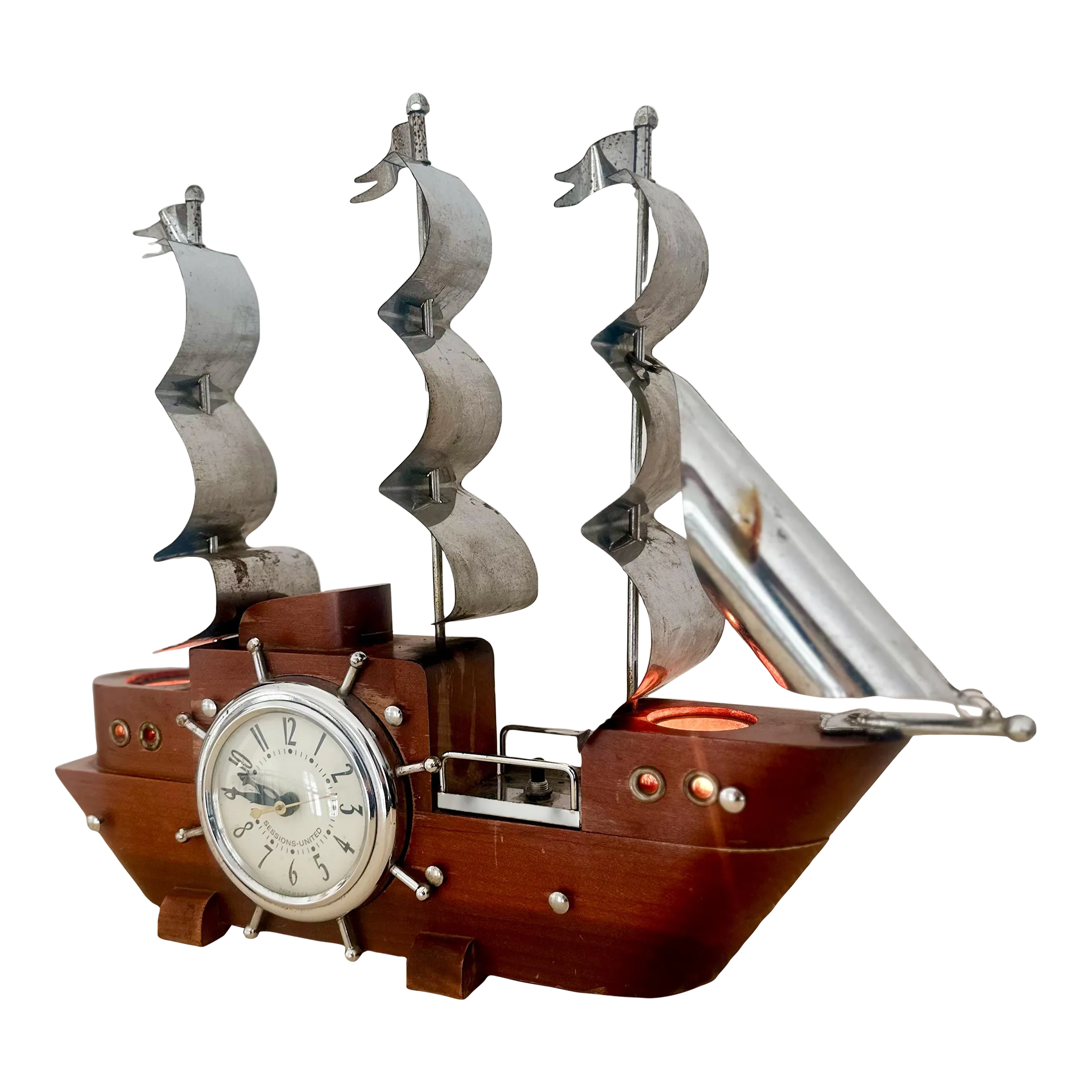 1960s Ship Clock and Night Light by United Clock Corp | Chairish