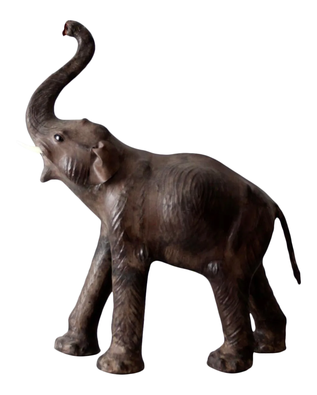 Antique Leather Elephant | Chairish